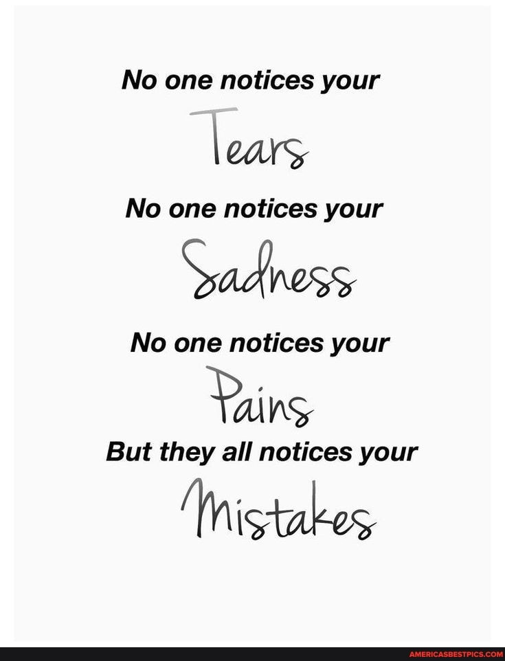 DFW Enterprises, Inc » Blog Archive » No One Notices Your Tears ...